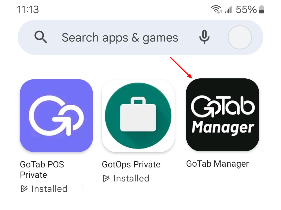 GoTab Manager App